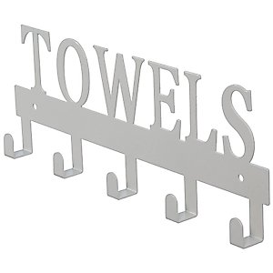 Wall Mounted small Coat Racks with 5 Hooks Hanging Holder Towel Rack for Bedroom, Bathroom, Foyers, Hallways, Entryway, Great Home, Office Storage & Organization White