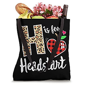 Girl First Day Headstart Leopard Plaid Back School Teacher Tote Bag