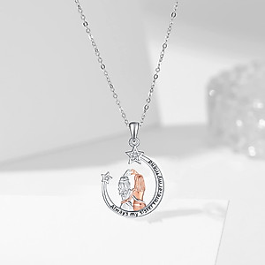 Fryneauy Sister Gifts from Sister Sterling Silver Sister Necklace Sister Pendant Necklace Jewelry Birthday Gifts for Sister Female Women