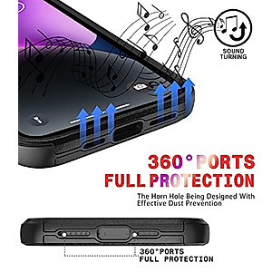 Diverbox Designed for iPhone 14 Plus case with Screen Protector Camera Lens Cover Heavy Duty Shockproof Shock-Resistant Cases for Apple iPhone 14 Plus Phone 6.7 inch (Black)