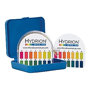 Micro Essential Lab M-1313 Plastic Hydrion Mikro Insta-Check Total pH Test Paper Dispenser, 0 - 13.0 pH, Double Roll