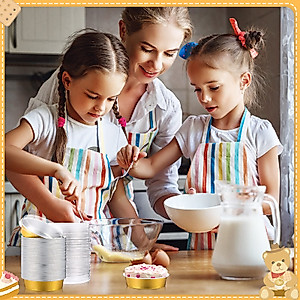 120 Pcs Disposable Ramekins with Lids, 8 oz Mini Pie Tins Mini Pie Pans 4 Inch Creme Brulee Ramekins Mini Cake Pans Aluminum Foil Pie Container Tin Tart Pans for Party Oven Baking(Gold)