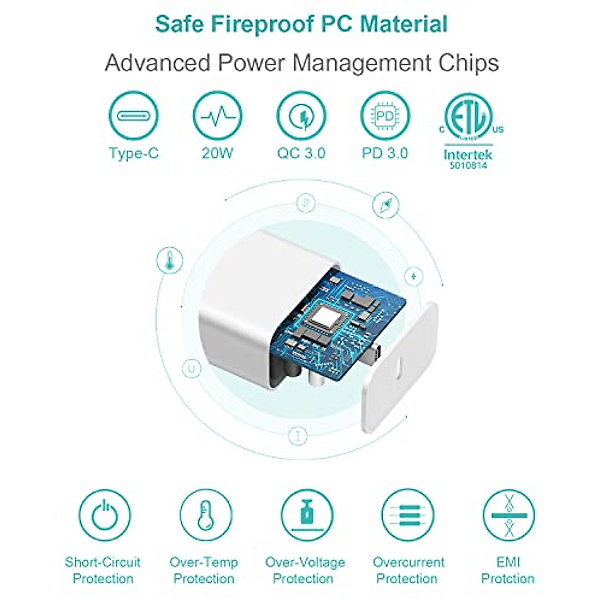 iPhone Super Fast Charger[Apple MFi Certified] 20W USB C Wall Charger with 6FT Fast Charging Parallel Cables Compatible with iPhone 14/14Pro Max/iPhone 13/13Pro/12/12 Pro/11/11Pro, iPad