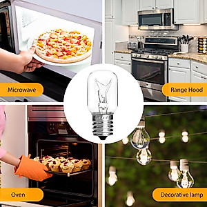 Microwave Light Bulb for GE Kenmore Whirlpool LG Microwave, E17 Base Kei 125V 40W, WB25x10030 Microwave Light Bulbs Under Hood Replace for 8206232A, 2Pcs