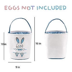 Easter Bunny Baskets for Kids Empty Egg Hunt Bags, Rabbit Buckets with Handle for Carrying Candy Cute Stuffed Easter Festival Gifts