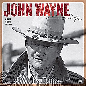 John Wayne OFFICIAL 2022 12 x 12 Inch Monthly Square Wall Calendar with Foil Stamped Cover, USA American Actor Celebrity Country