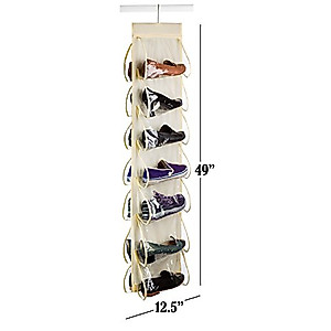 Hanging Shoe Organizer - 14 Pockets - The Clear Pockets Will Protect Your Shoes, Handbags or Purse and Enable You to Find Them Easily. Hang it in a Closet to Keep Your Closets Neat and Organized.