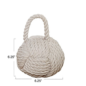 Creative Co-Op Nautical Rope Knot Cotton Door Stop, Ivory