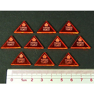 LITKO Torso Twist Tokens Compatible with Battletech, Fluorescent Amber (10)