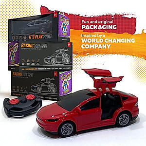 T-Power! Dynamic Remote Control Car 1:24 Scale RC Vehicle Great Gift for Children Remote Control Car Model with Falcon Door in Red Color