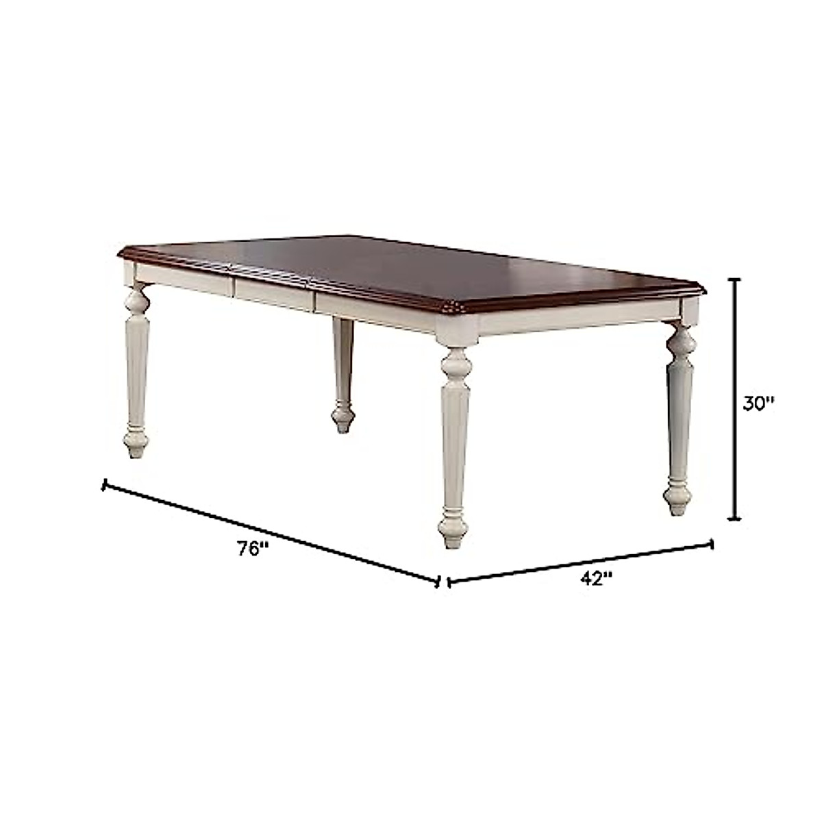 Sunset Trading Andrews Dining Table, 2 Sizes, Antique White & Distressed Chestnut