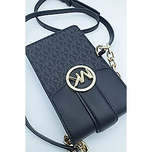 Michael Kors Carmen Small Logo Smartphone Crossbody Bag (BLACK.)