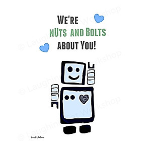Cute Robot art print Nuts and Bolts Kids Quote print Love poster print baby room Robot nursery decor toddlers room art girls boys children's room decor