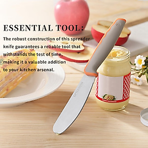 Butter Knife Spreader, Little Cook 4.7 Inch Sandwich Butter Spreader Knife, Stainless Steel Spreaders for Food with Serrated Edge , Great for Butter, Cheese, Peanut, Sandwhich, Jam, Dishwasher Safe