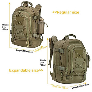 Jungle Leopard 60L Backpack for Men Large Military Backpack Tactical Travel Backpack for Work Camping Hunting Hiking (Color : BP-ZY74-BK)
