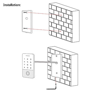 AMOCAM Fingerprint Password Access Control System with 5PCS ID Key Fobs, Fingerprint Door Lock Keypad Controller Support 10000 Users, Weatherproof, Backlight, Zinc Alloy Metal, Touch Panel
