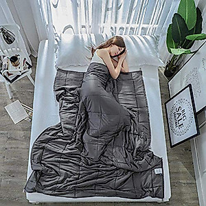 AsFrost Weighted Blankets for Kids and Adults, 60''x80'' 15lbs, 100% Breatehable Cotton with Premium Glass Beads of Heavy Blanket, Can be Used in All Seasons, Dark Grey
