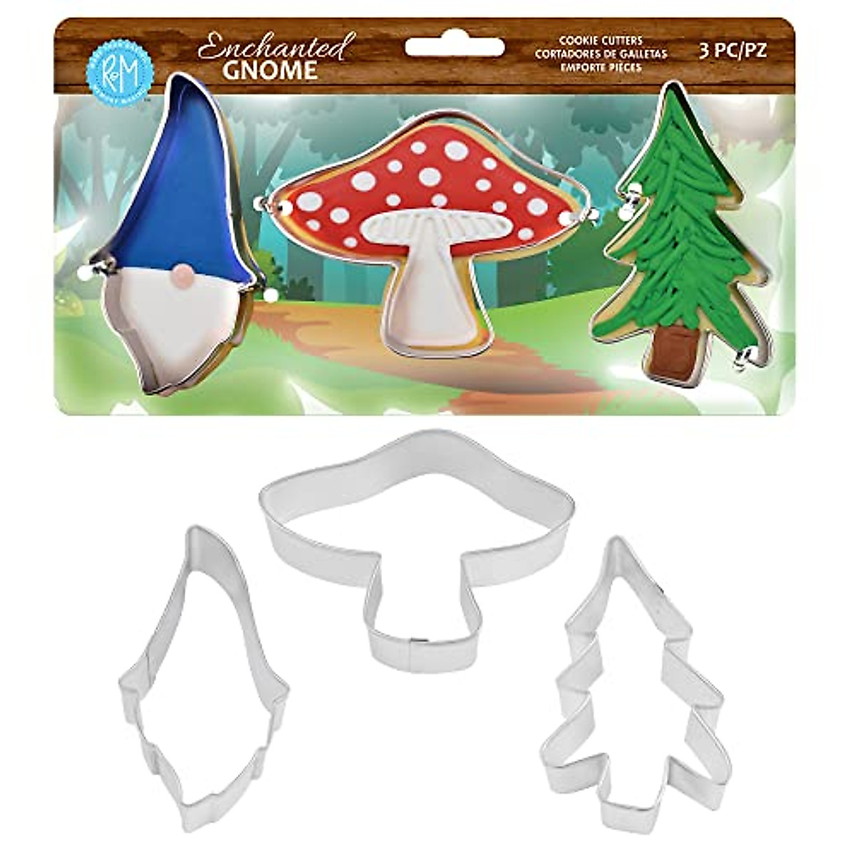 R & M International Enchanted Gnome Set Cookie Cutter, One Size, Gray