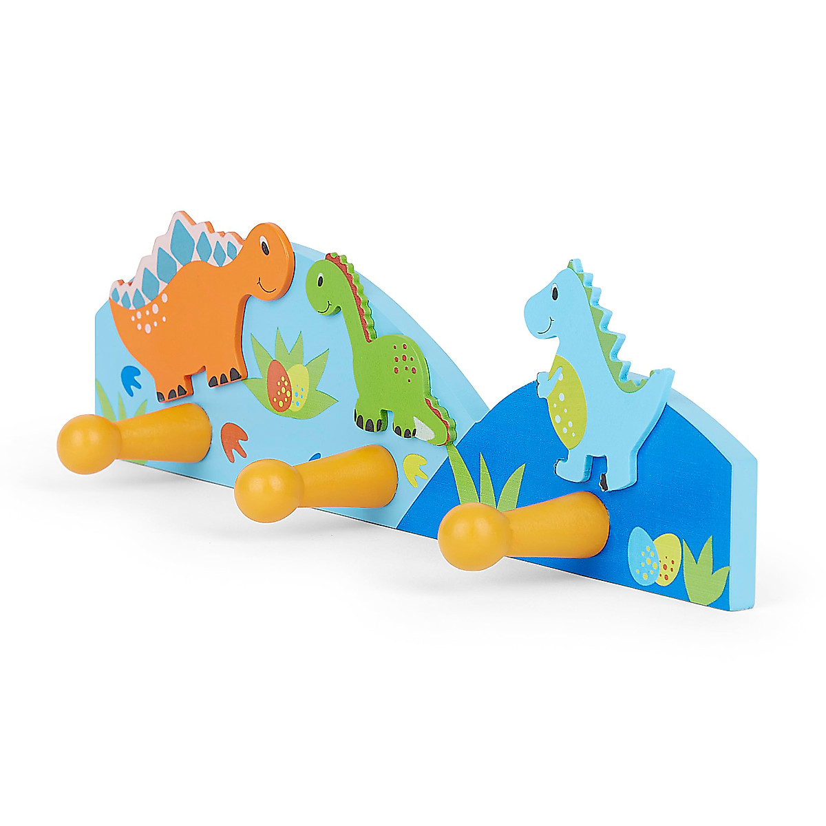 Kids Dinosaur Themed Coat Hook Wall Hooks for Boys Nursery or Bedroom