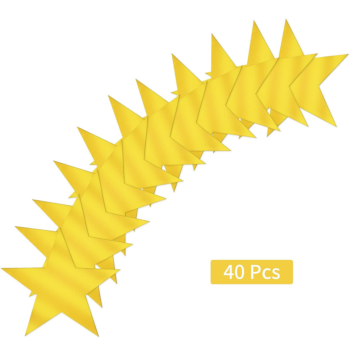40 Pcs Metallic Star Cutouts Double Printed Paper Stars Decoration for Wedding Party Movie Night Party Supplies Bulletin Board Classroom Wall Party Decorations (Gold)