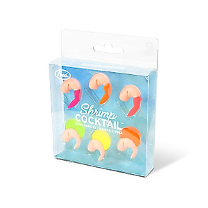 Genuine Fred Shrimp Cocktail-Drink Markers-6, Set of 6, Orange
