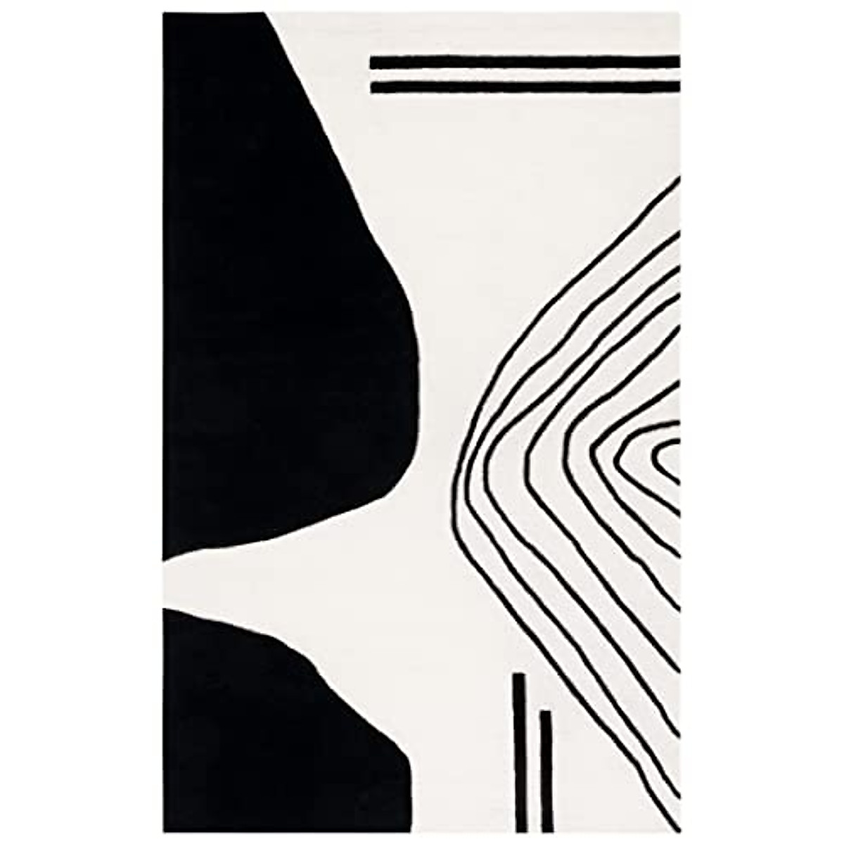 Safavieh Rodeo Drive Collection 4' x 6' Ivory/Black RD860B Handmade Mid-Century Modern Abstract Wool Area Rug