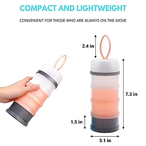 Ultra Diet Portion Control Container Set, Stackable and Detachable, Leak-Proof, Ideal for Weight Control or Storing Food, Snacks or Protein Powders, Bariatric Friendly, 6 Pieces Total (Pink-Gray)