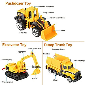 SPYMINNPOO Small Construction Toys,6PCS 1:64 Scale Alloy Plastic Engineering Car Truck Toy Mini Construction Vehicles Toys for Boys Mini Vehicle Constructio Model Kids Gift