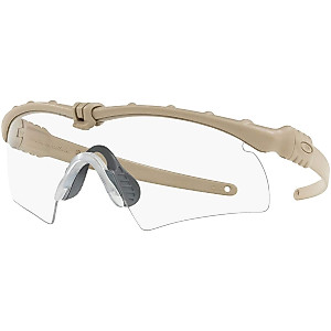 Oakley SI Men's OO9146 Si Ballistic M Frame 3.0 Rectangular Sunglasses, Desert Tan Hybrid/Clear, 32 mm