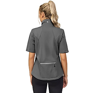 Little Donkey Andy Women's Short Sleeve Jacket Windproof Lightweight Vest for Golf Hiking Running Grey M