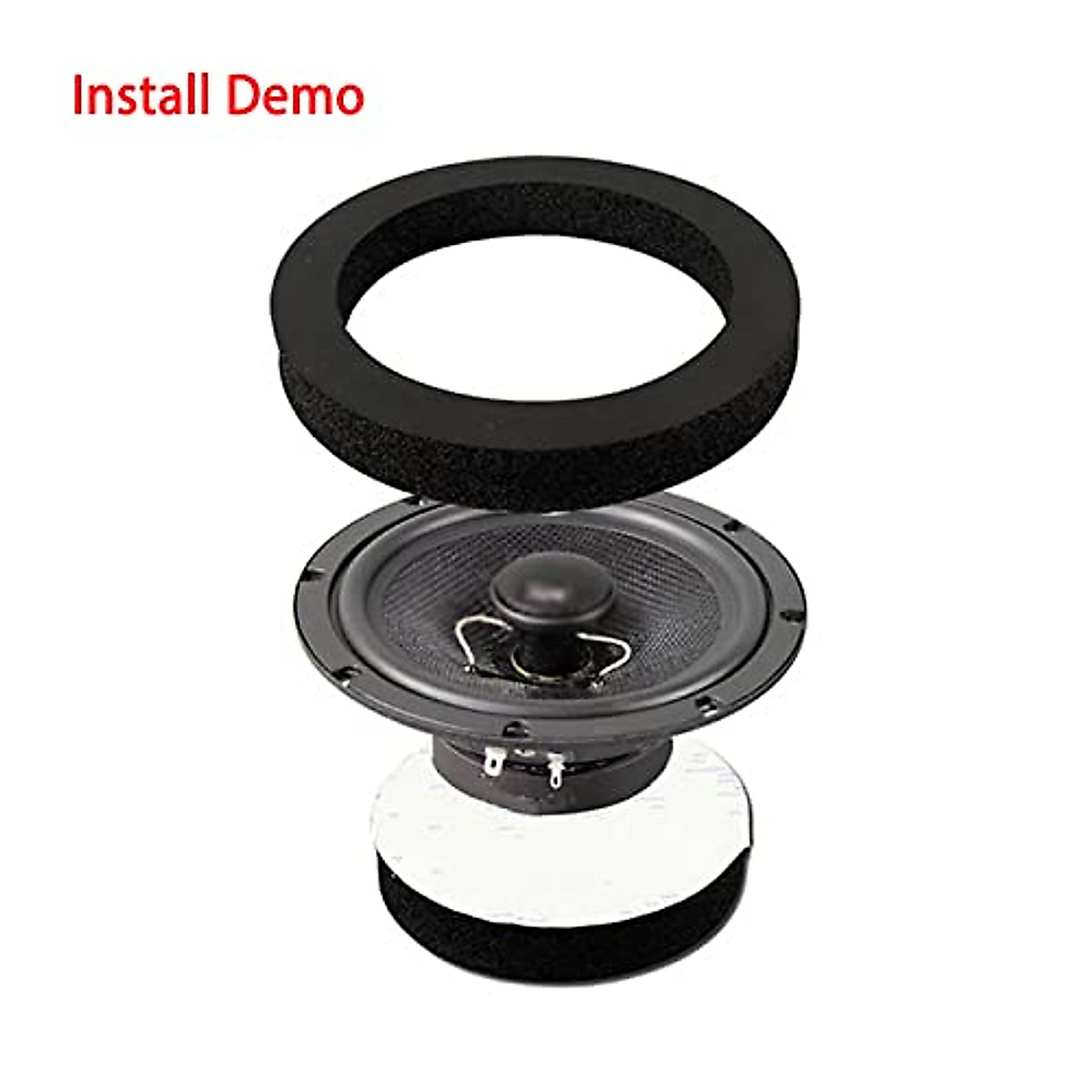 6.5 Foam Speaker Enhancer Kit (4pcs),Fits for 6" 6.5" Car Door Speaker, Universal High Rebound Sponge Bass Blocker Kit with High Rebound for Stereo Audio Speaker
