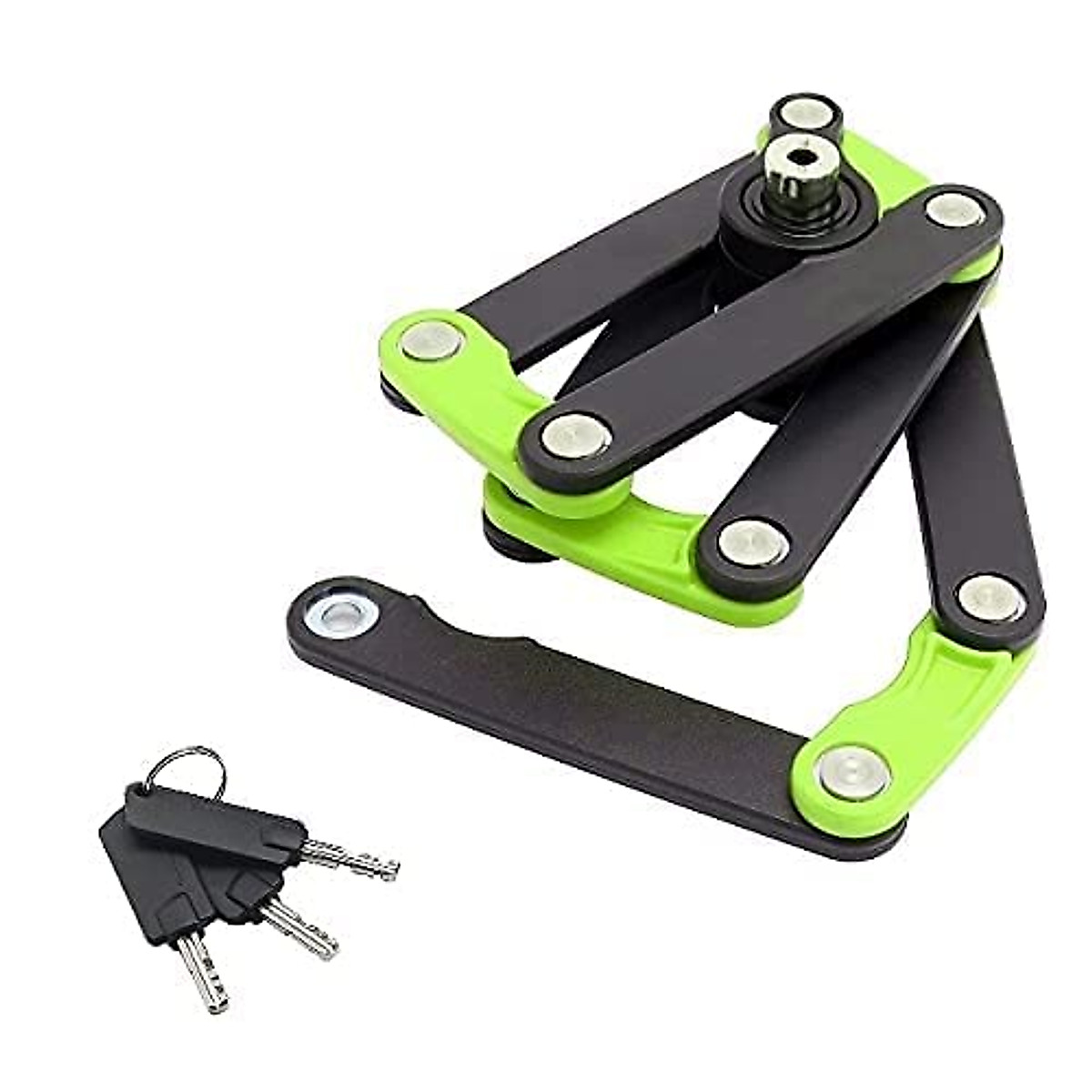 Folding Bike Lock, Foldable Bike Lock, Bicycle Folding Lock, Heavy Duty Anti Theft, 12 Steel Bars (30.7"/78cm) with 2 disc Keys and Mount Bracket