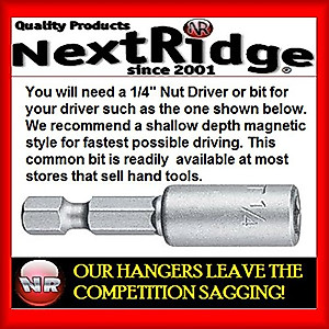 Quick Screw 6" inch Aluminum Hidden Rain Gutter Bracket Hook Clip Style Hangers with pre Inserted 3" Long ¼" hex Head self Drilling Screw (100 Per Package)