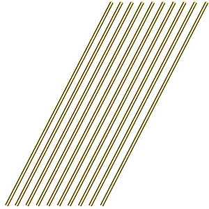 10 Pieces 12 inches 1/8 inch Brass Rods, Sutemribor Brass Solid Round Rod Lathe Bar Stock, 1/8 inch in Diameter, 12 inches in Length