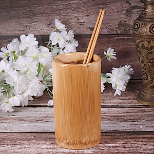 UPKOCH Wooden Bamboo Kitchen Utensil Holder Kitchen Utensil Storage Organizer Caddy For Chopsticks Forks Spoons Knives Tableware