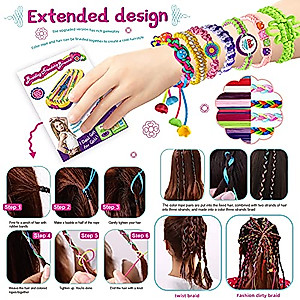 Friendship Bracelet Making Kit Toys, Ages 7 8 9 10 11 12 Year Old Girls Gifts Ideas, Birthday Present for Teen Girl, Arts and Crafts String Maker Tool, Bracelet DIY, Kids Travel Activity Set