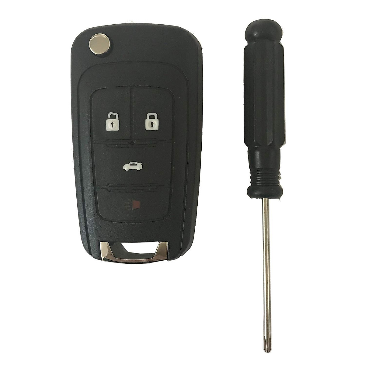 4 Buttons Car Key Fob Cover Case Shell Fit for Chevrolet Chevy Cruze Camaro Impala Aveo Epica Lova Flip Folding Replacement Key Housing