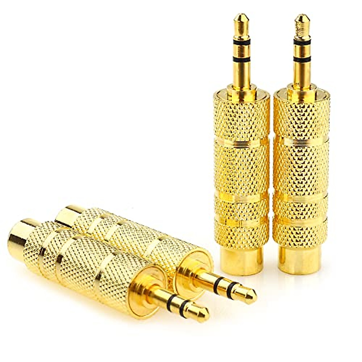 NANYI 4PCS 1/4'' to 3.5mm Stereo Headphone Adapter for Audio Connector Cable, 3.5mm(1/8'') Plug Male to 6.35mm (1/4'') Jack Female Stereo Adapter for Headphone, Amp Adapte