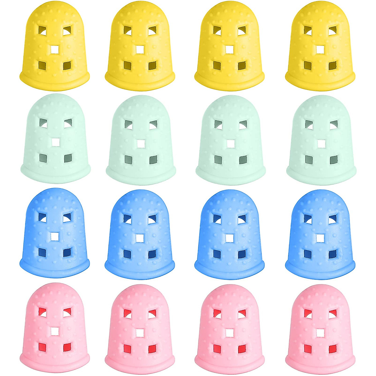 ERINGOGO 16 Pcs Ukelele Picks Nail Protector Fingertip Protectors for Beginners Kalimba Fingertip Protectors Finger Guards Guitar Finger Covers Automatic Safety Mask