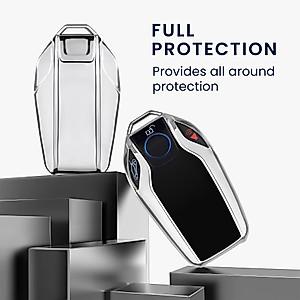 kwmobile Key Cover Compatible with BMW - Silver High Gloss