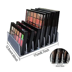 Acrylic Clear Eyeshadow Palette Organizer 7 Sectons Makeup Palette Organizer for Bathroom Countertops,Vanities