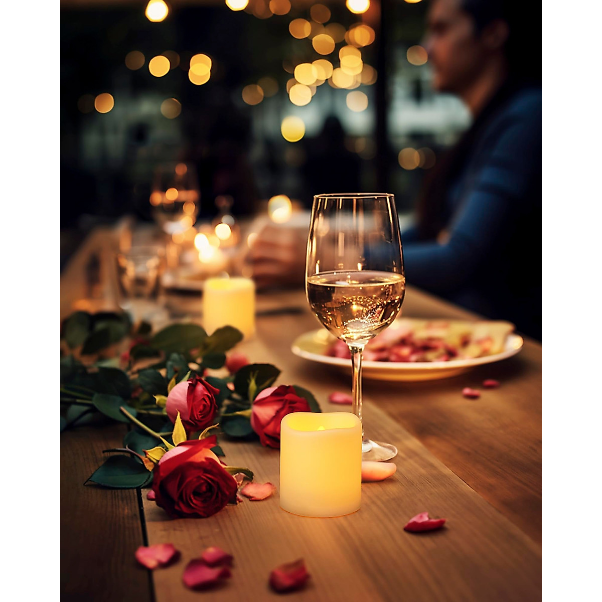 Homemory Flameless Votive Candles with Remote, 12Pack Flickering Battery Operated LED Tealight Candles, Realistic Fake Candle for Wedding, Halloween, Christmas Decor(Amber Yellow, Battery Included)