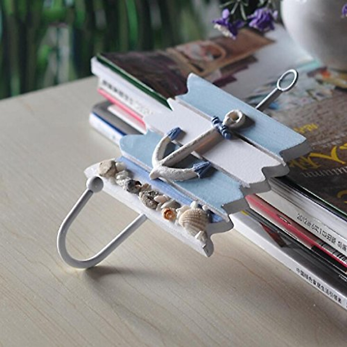 Jili Online Beach Themed Wall Hooks Towel Hat Coat Hangers Rustic Wall Nautical Decorative Hangers - Anchor, 16.5 x 11cm