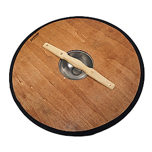 Backwoods Provisions Stained Embossed Design Toy Viking Shield with Steel Boss (Brown)