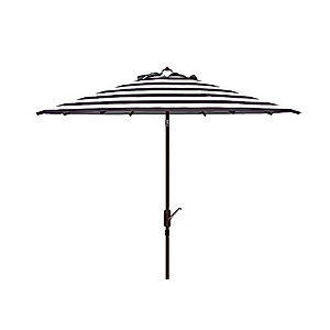 Safavieh PAT8104A Outdoor Iris Fashion Line Black and White 11-Foot Round UV Protected Umbrella