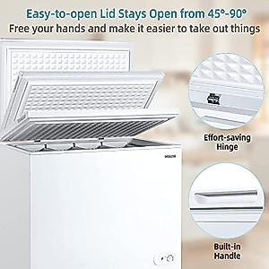 COSTWAY Chest Freezer, 7.0 Cu.ft Upright Single Door Refrigerator with 4 Removable Baskets, Compact Freezer with Manual Defrosting & Mechanical Temperature Control for Apartments, Dormitories Garage