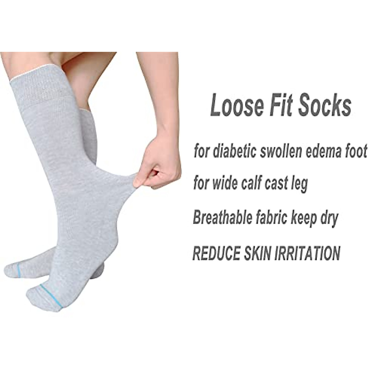 Replacement Sock Liner for Orthopedic Walking Boots Walker Brace,Tube Socks Under Air Cam Walkers and Fracture Boot Cast Shoe Surgical Leg Cover Grey 4 Pack