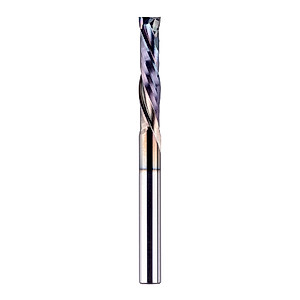 SpeTool UP&Down Compression Bit 1/4" Shank,1-1/4Inch Cutting Length 3 Inch OVL,Carbide Spiral Router Bits CNC End Mill with TAC Extra Long Life Coating for Wood Carving