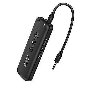 Bluetooth 5.0 Transmitter and Receiver, 3-in-1 Wireless Bluetooth Adapter,Bluetooth Audio Adapter with 3.5mm AUX Stereo Output for TV,PC,car, Headset,Headphone,Earbud Home Stereo System (black1)