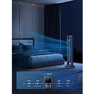 OmniBreeze Digital Electric Tower Fan, Inner Oscillation with Remote Control, LED Display, Standing Bladeless Floor Fans Cooling and Quite Indoor Living Room Bedroom use (40Inch)